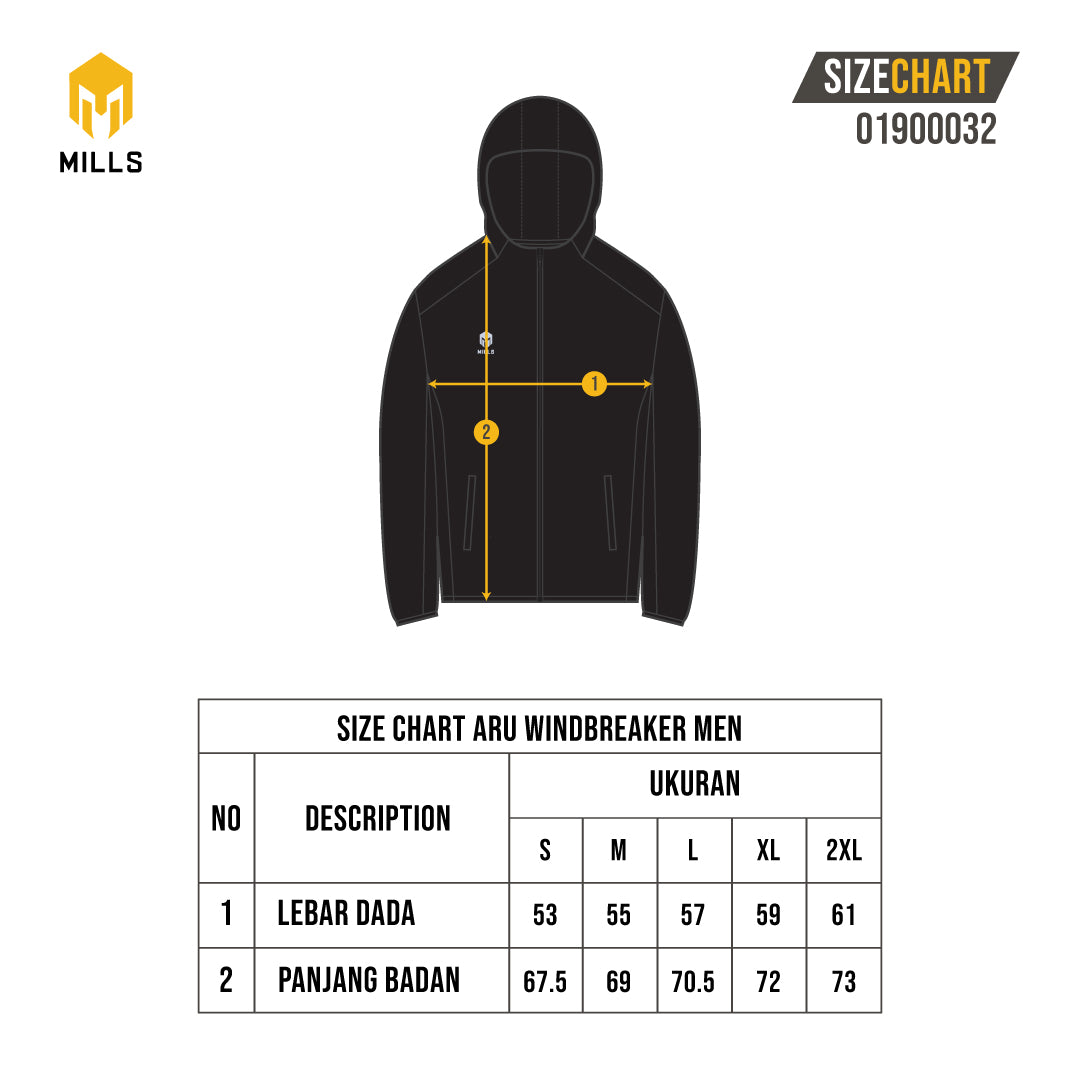 MILLS Jaket Pria Jacket Aru Windbreaker Men 01900032