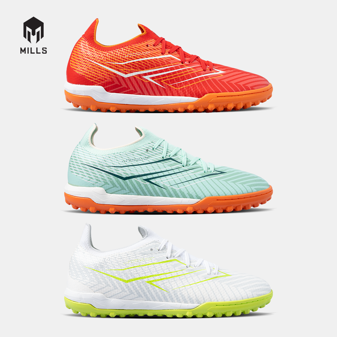 MILLS Sepatu Futsal Helios Prime Turf White / Neon Green 9001404