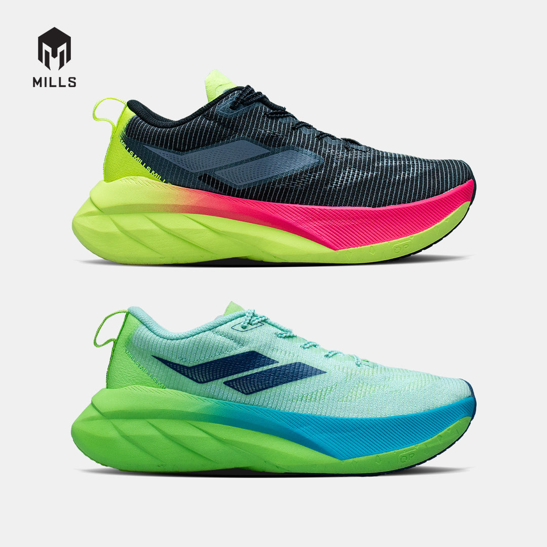 MILLS SEPATU LARI RUNNING SHOES ENERSTRIKE BLITZ M2 BLACK/NEON GREEN/M