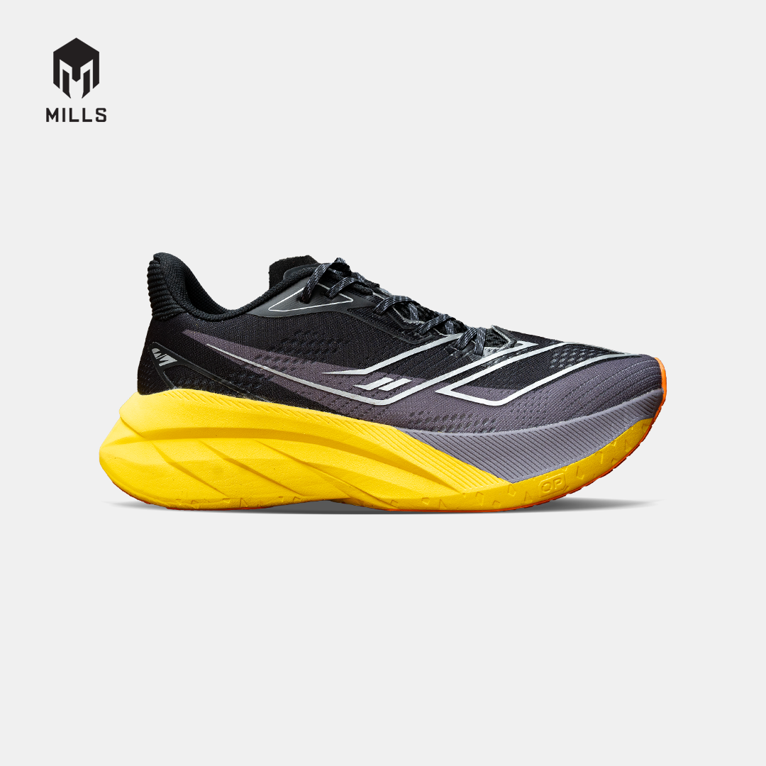 MILLS SEPATU LARI RUNNING SHOES ENERSTRIKE HYPER BLACK/SILVER/YELLOW 9