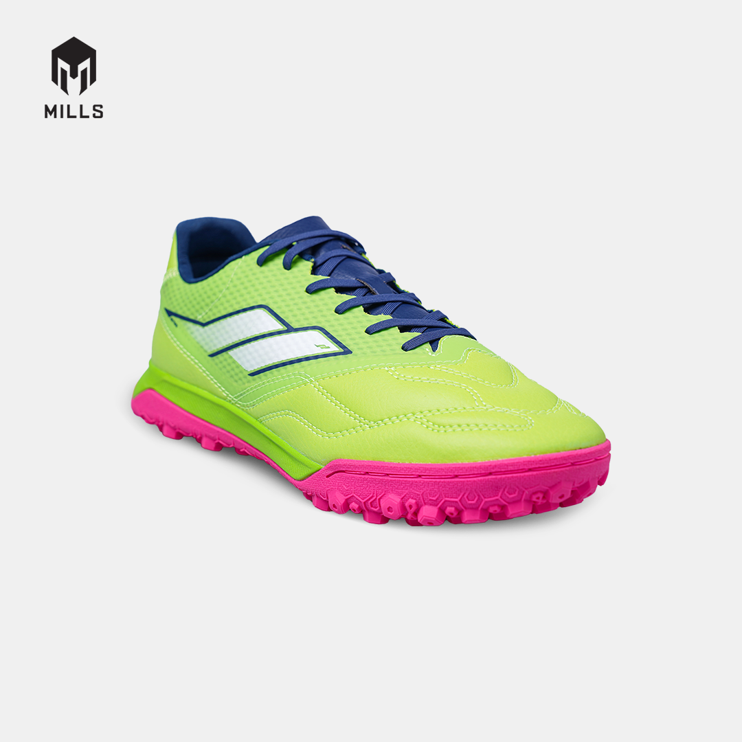 MILLS SEPATU MINI SOCCER ASTRO SPARTAN M2 PRIME TF LIME/NAVY/MAGENTA 9