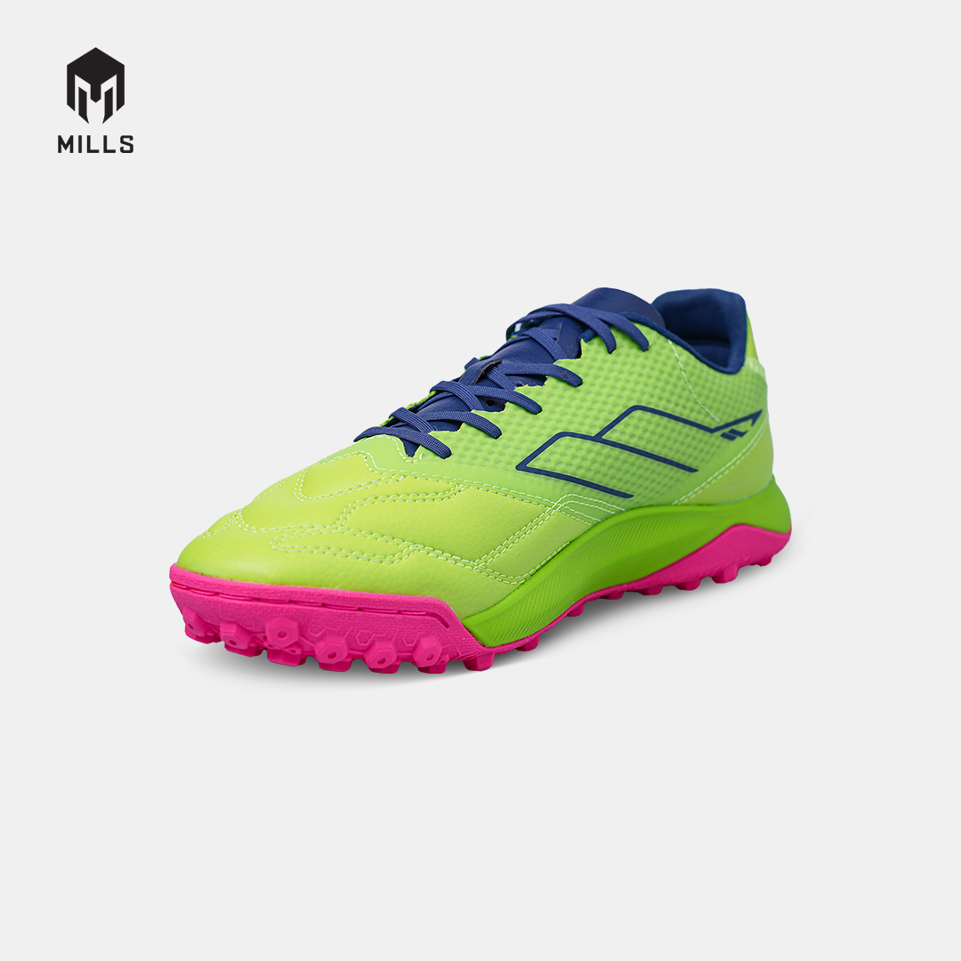 MILLS SEPATU MINI SOCCER ASTRO SPARTAN M2 PRIME TF LIME/NAVY/MAGENTA 9