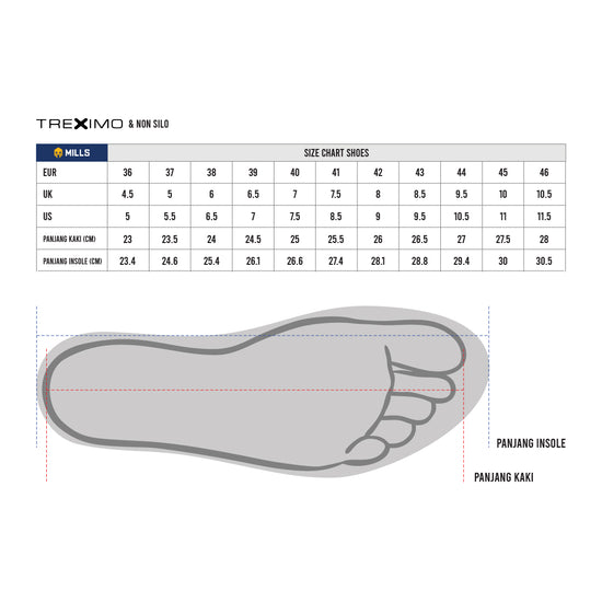 Mills Sepatu Lari Running Shoes Treximo Omega DK. Blue / Off White 910 ...